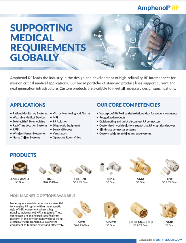 Amphenol RF Medical Overview | TTI, Inc.