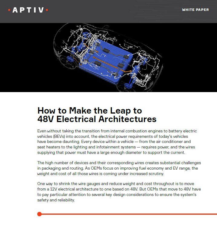 Aptiv Taking a Leap into 48V Electrical Architectures | TTI, Inc.