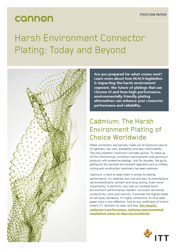 ITT Cannon Harsh Environment Connector Plating | TTI, Inc.
