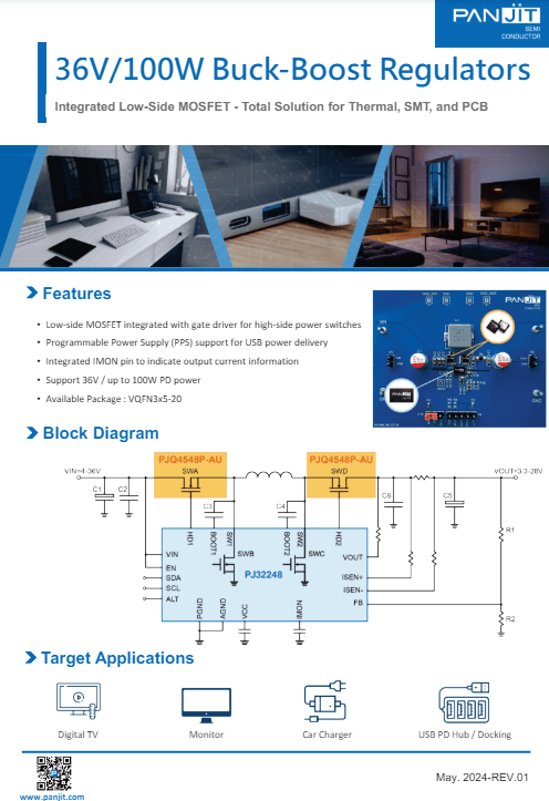 PANJIT 36V/100W Buck-Boost Regulators | TTI, Inc.