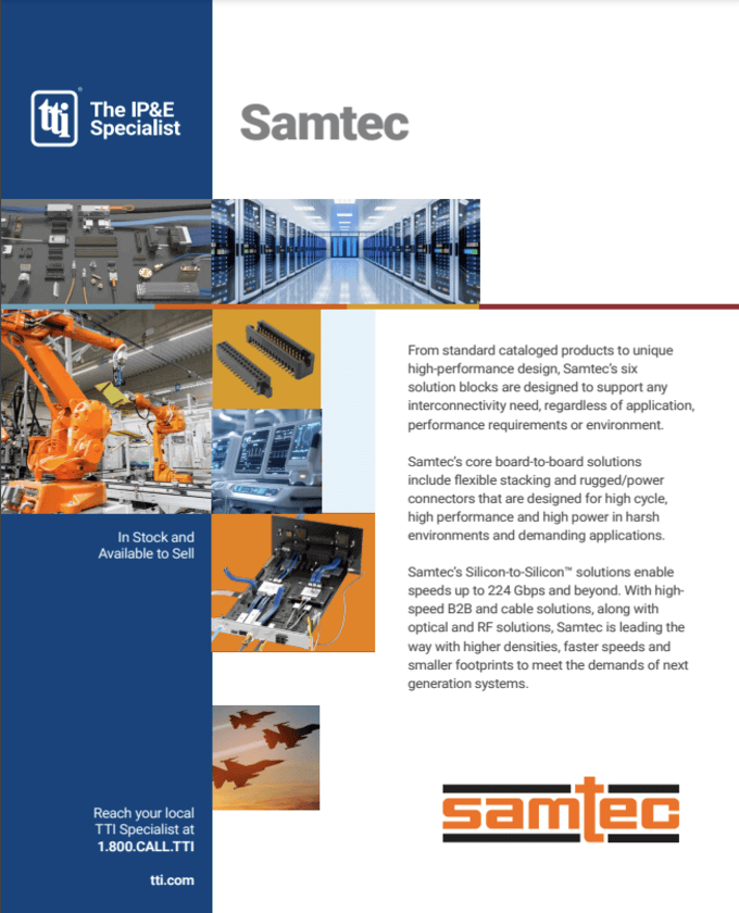 Samtec Product Line Card | TTI, Inc.