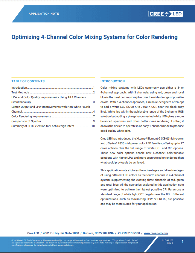 Cree LED Optimizing 4-Channel Color Mixing Systems | TTI, Inc.