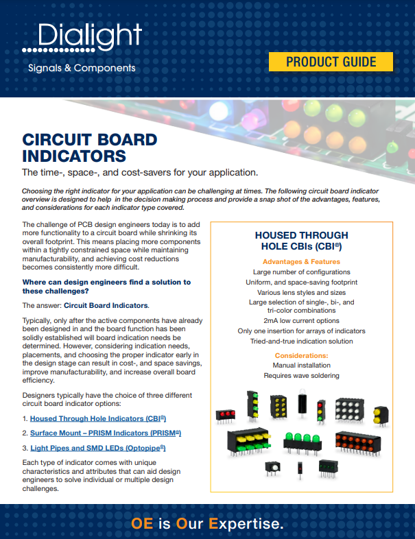 Dialight Circuit Board Indicator Selector Guide | TTI, Inc.