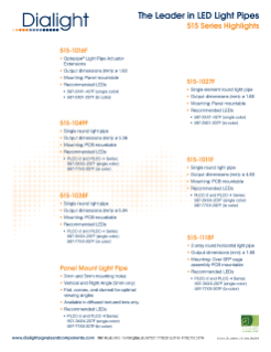 Dialight LED Light pipes - 515 Series Highlights | TTI, Inc.