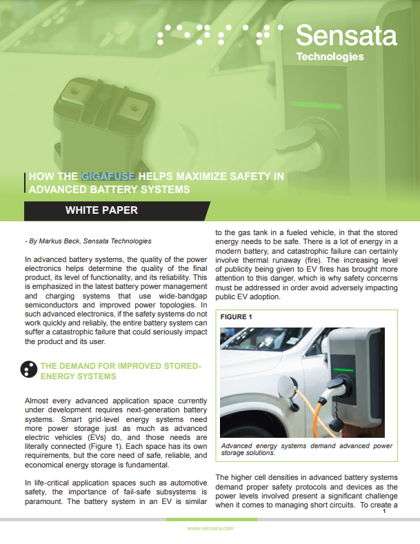 GIGAVAC Advanced Battery Systems White Paper | TTI, Inc.