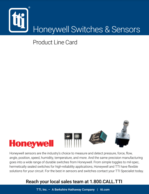 Honeywell Switches & Sensors Line Card | TTI, Inc.