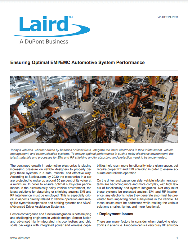 Laird Ensuring Optimal EMI/EMC Automotive Systems | TTI, Inc.