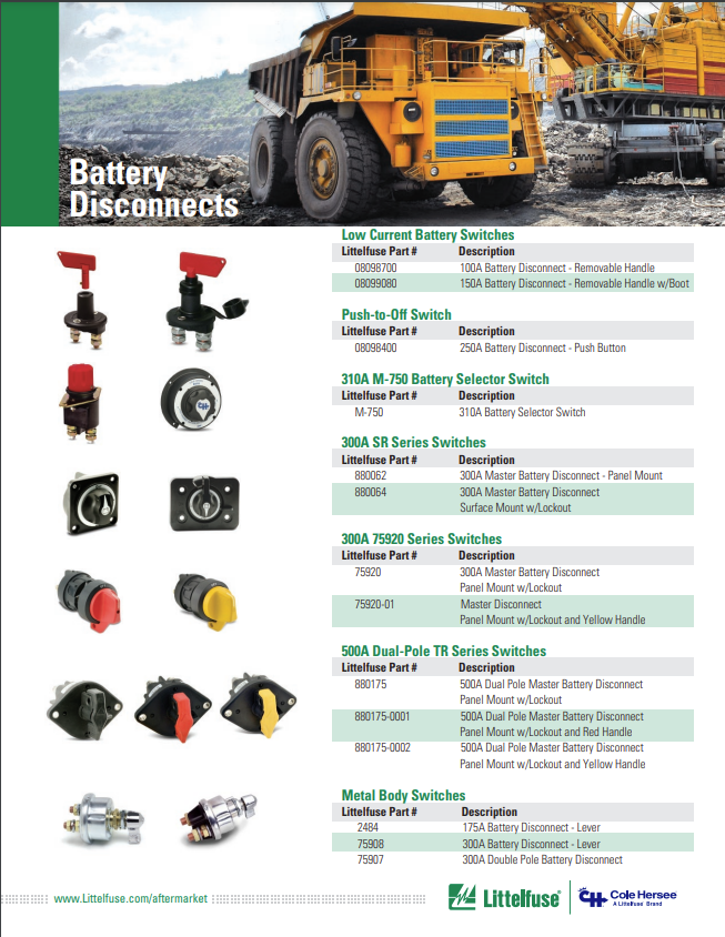 Littelfuse Battery Disconnect Switches Guide | TTI, Inc.