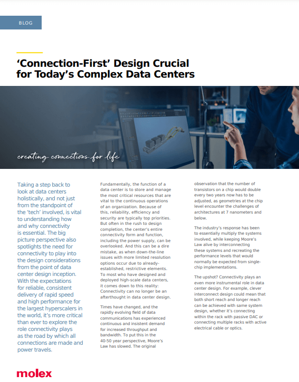 Molex Connections for Today's Complex Data Centers | TTI, Inc.