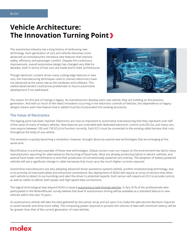 Molex Vehicle Architecture | TTI, Inc.