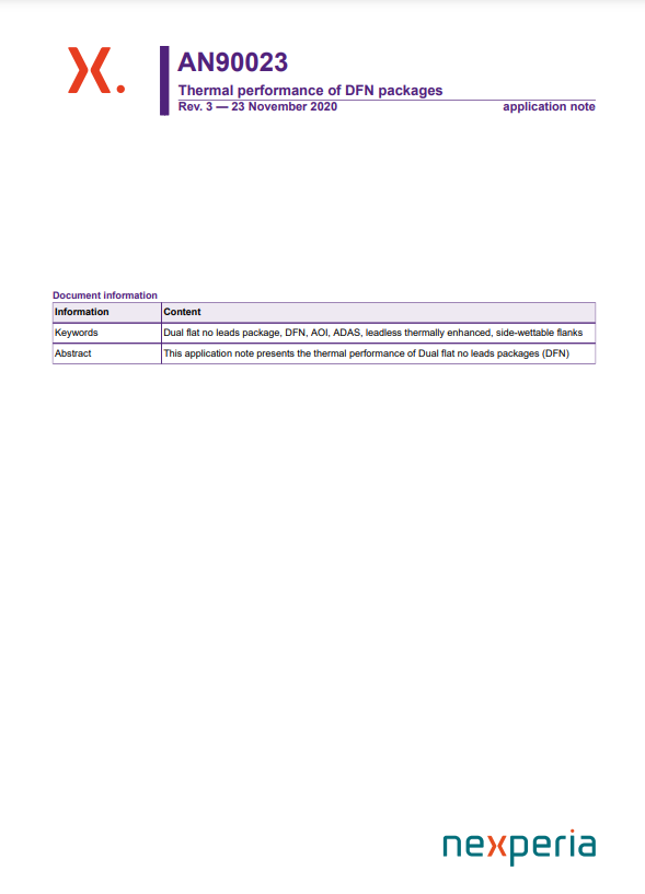 Nexperia Thermal performance of DFN packages | TTI, Inc.
