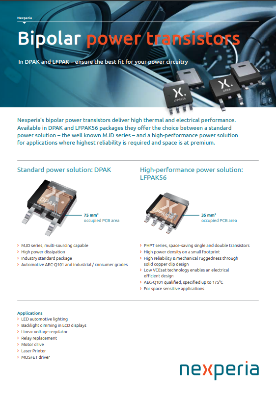 Nexperia Bipolar Power Transistors Brochure | TTI, Inc.