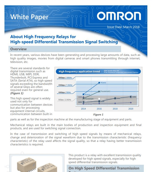 Omron High-Frequency Relays for Fast Data Switching | TTI, Inc.