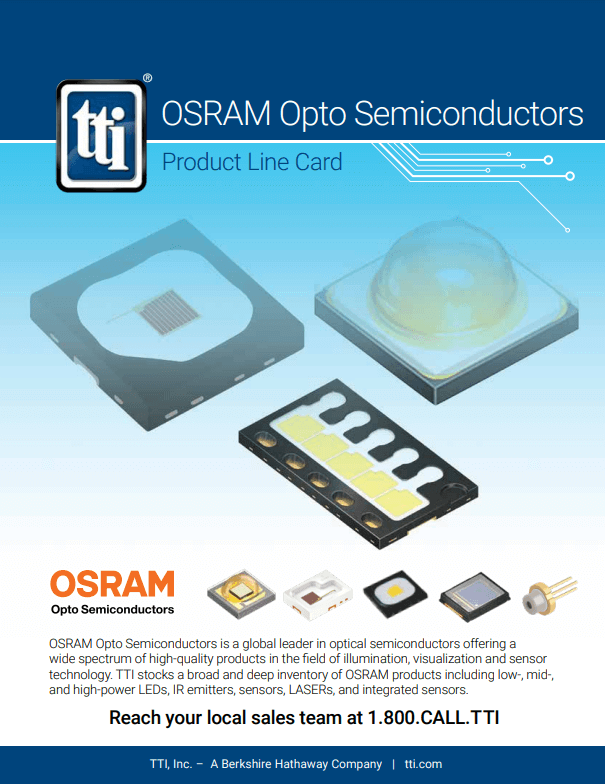 OSRAM Opto Semiconductors Product Line Card | TTI, Inc.