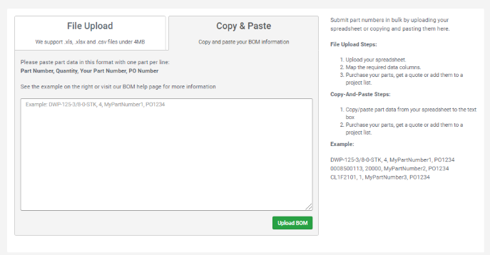 BOM Upload Tool Information | TTI, Inc.