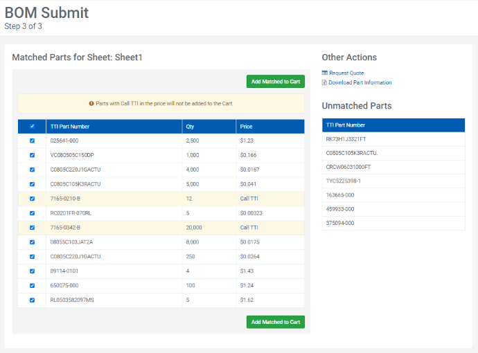 BOM Upload Tool Information | TTI, Inc.