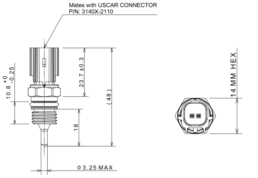 WTF083B001 Coolant Temperature Sensor (CTS) | TTI, Inc.