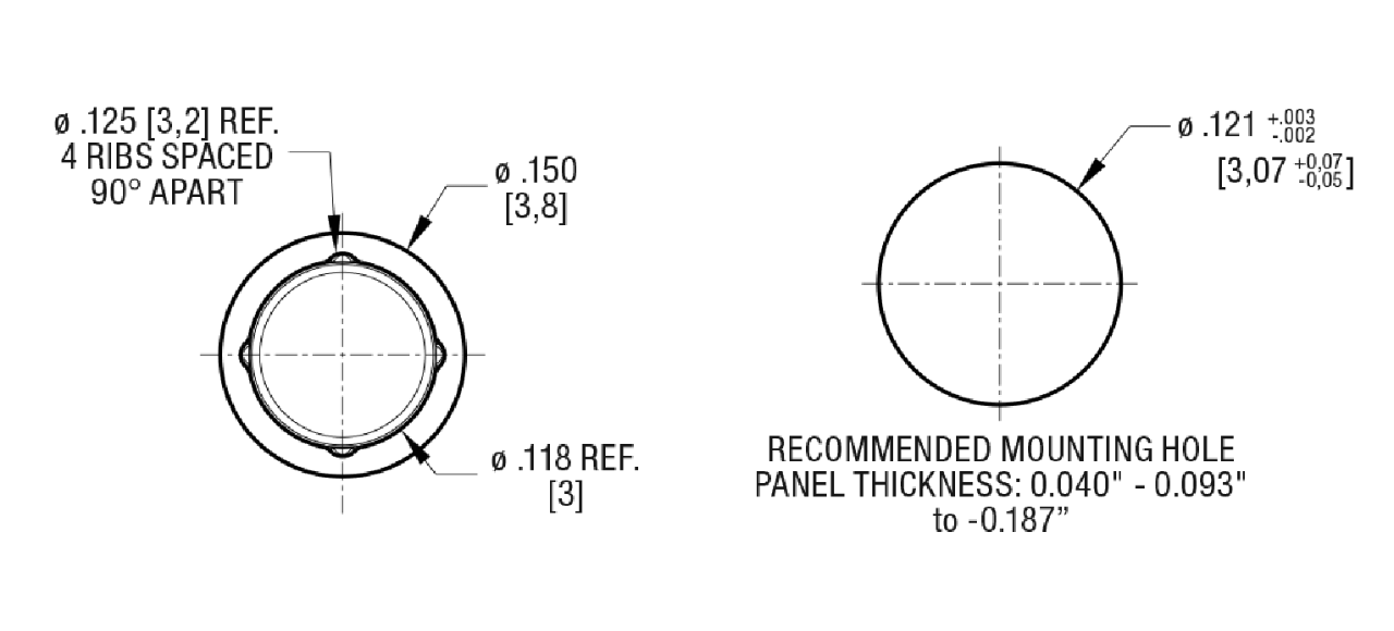 515 Reverse Mount Optopipe LED Light Pipes | TTI, Inc.